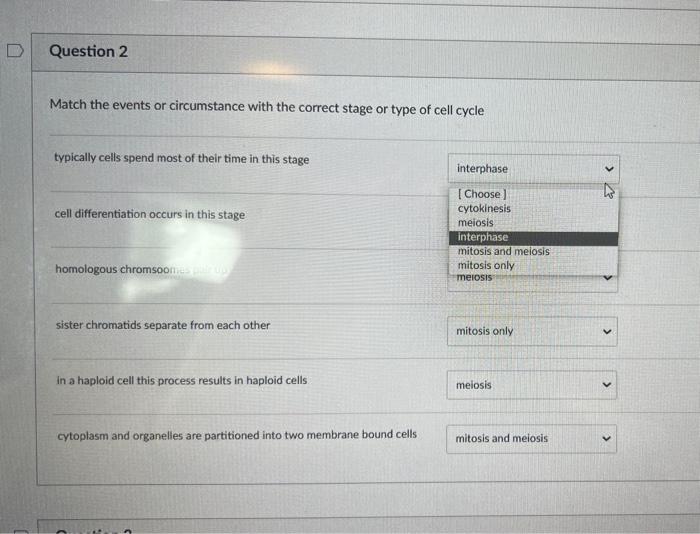 Solved Match the events or circumstance with the correct | Chegg.com