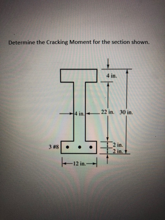 Solved Determine the Cracking Moment for the section shown. | Chegg.com