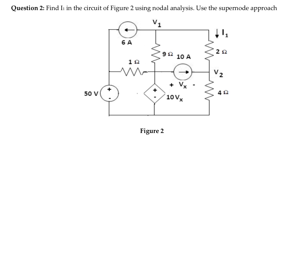 Solved Question 2 Find I1 ﻿in The Circuit Of Figure 2 