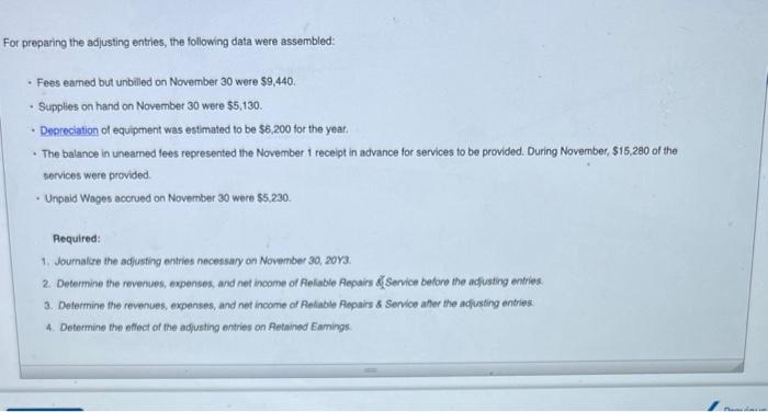 Solved Adjusting entries Instructions Chart of Accounts | Chegg.com