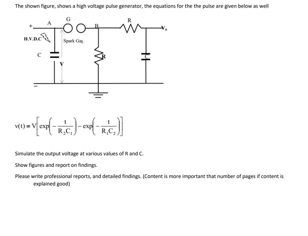 Solved The shown figure, shows a high voltage pulse | Chegg.com