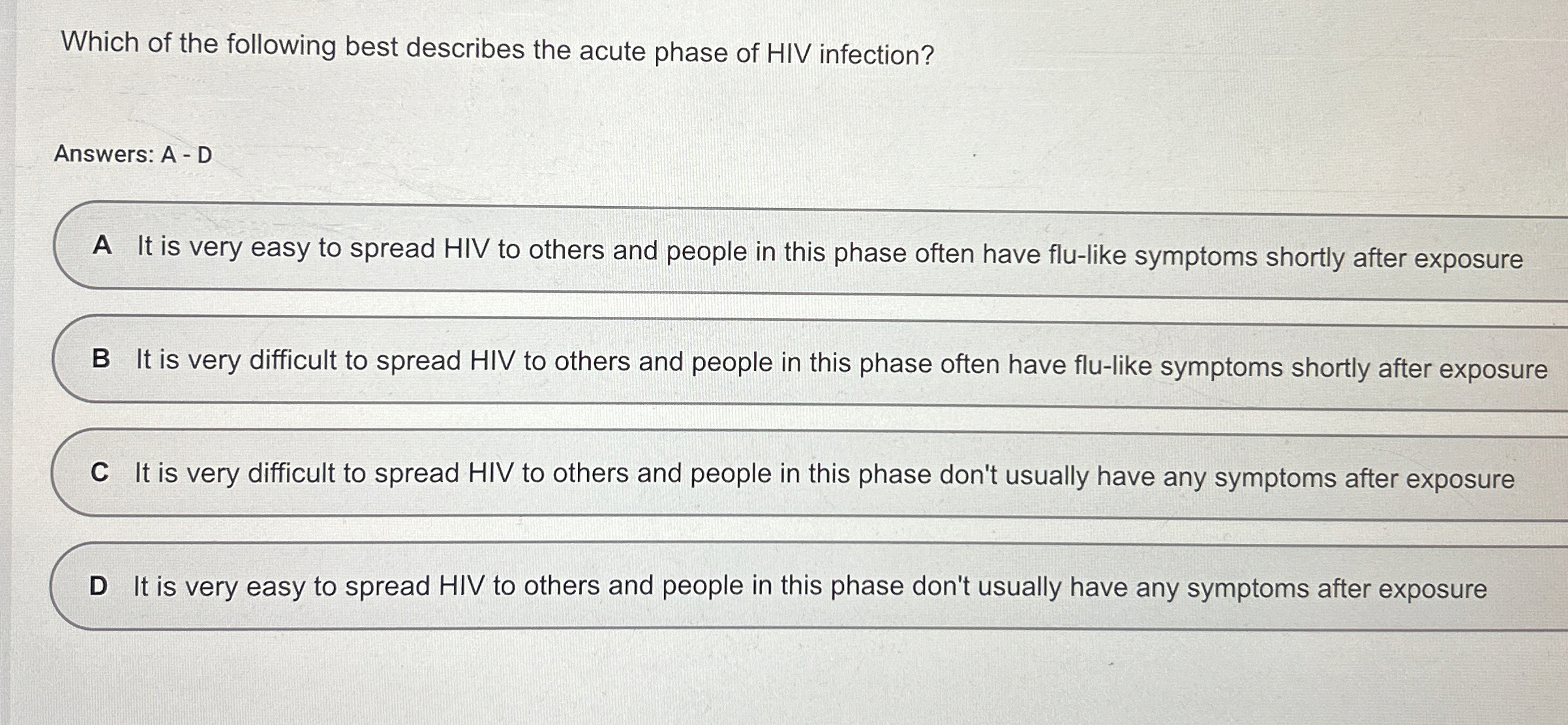Solved Which of the following best describes the acute phase | Chegg.com