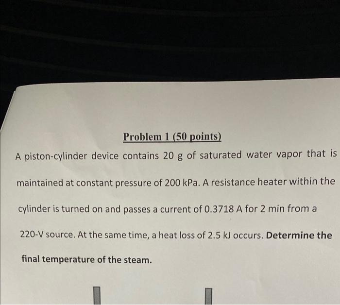 Solved Problem 1 (50 points) A piston-cylinder device | Chegg.com Solved Problem 1 (50 points) A piston-cylinder device | Chegg.com