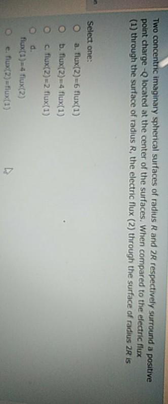 Solved Two concentric imaginary spherical surfaces of radius | Chegg.com