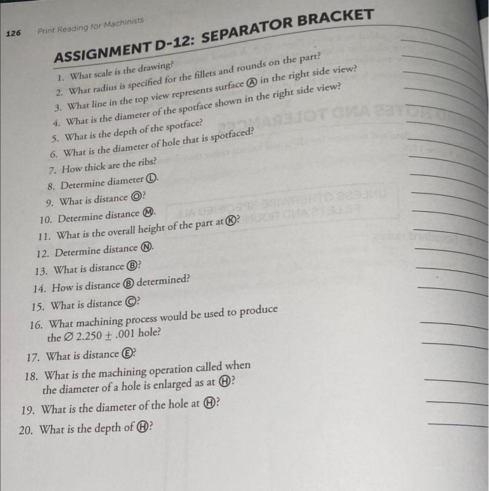 ASSIGNMENT D-12: SEPARATOR BRACKET Print Reading for | Chegg.com