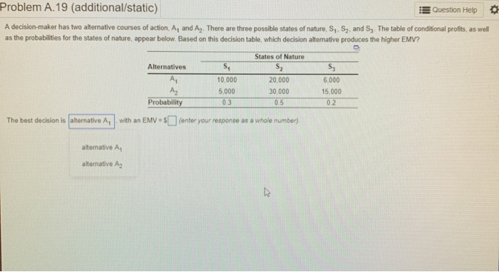 Solved Problem A. 19 (additional/static) Question Help A | Chegg.com