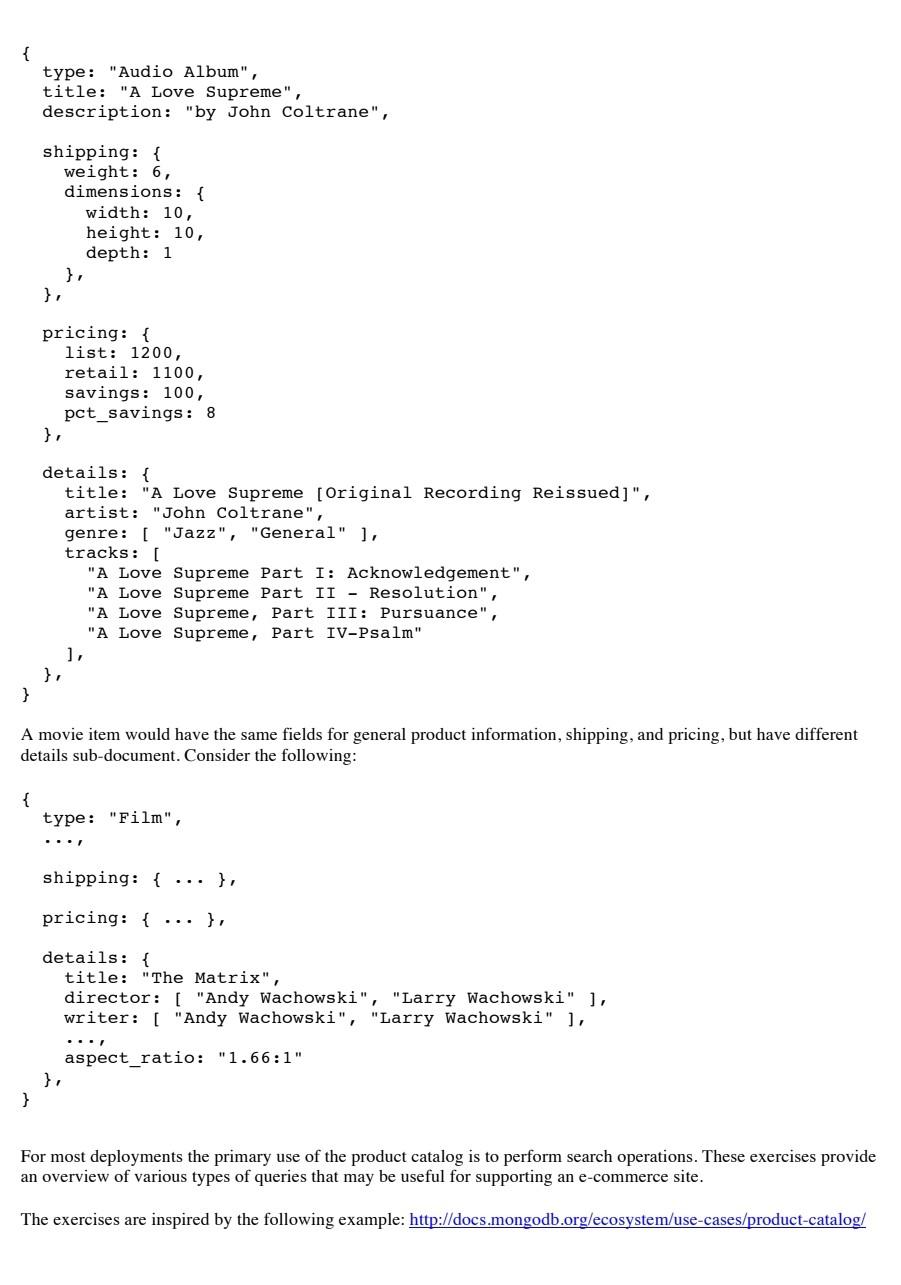 Solved MongoDB Laboratory This laboratory is dedicated to | Chegg.com