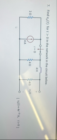 Solved Find v0(t) ﻿for t>0 ﻿in the network in the circuit | Chegg.com