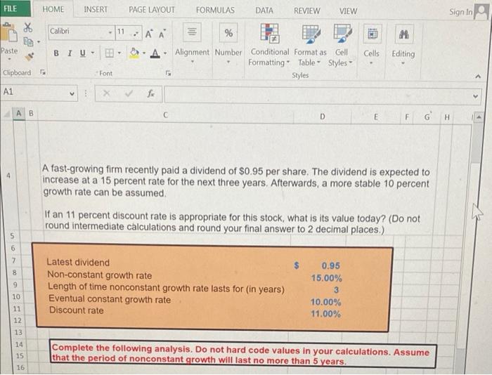 Solved FILE HOME INSERT PAGE LAYOUT FORMULAS DATA REVIEW | Chegg.com