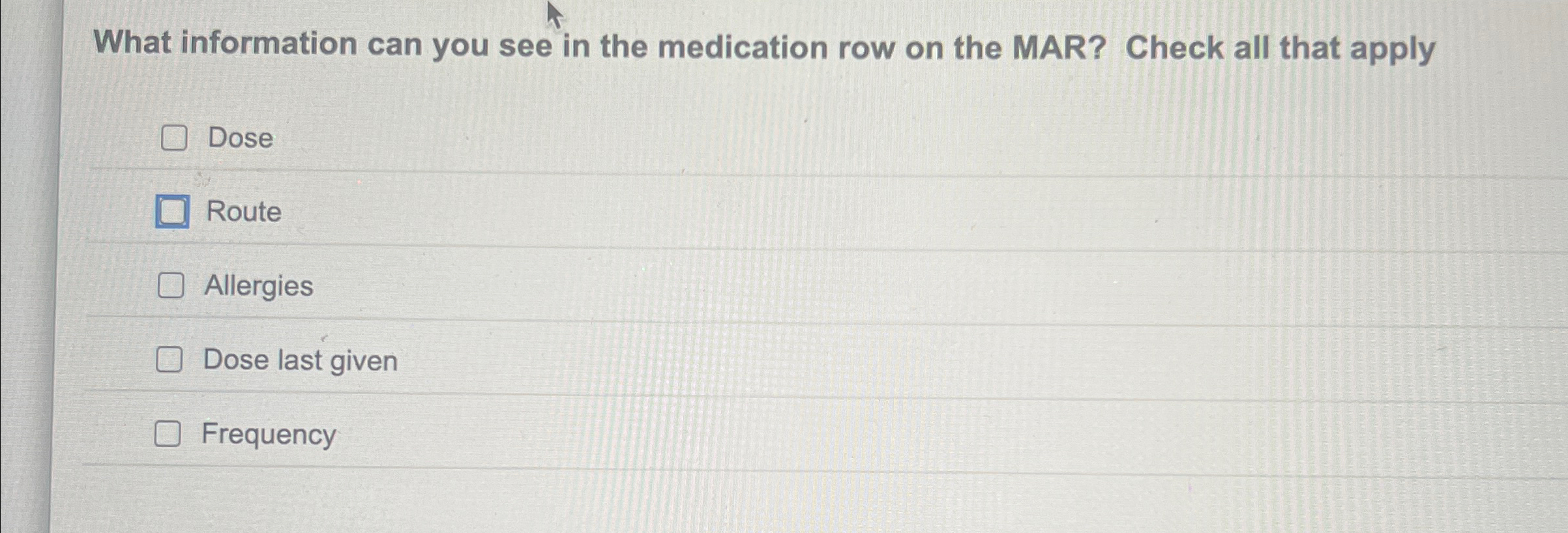 Solved What information can you see in the medication row on | Chegg.com