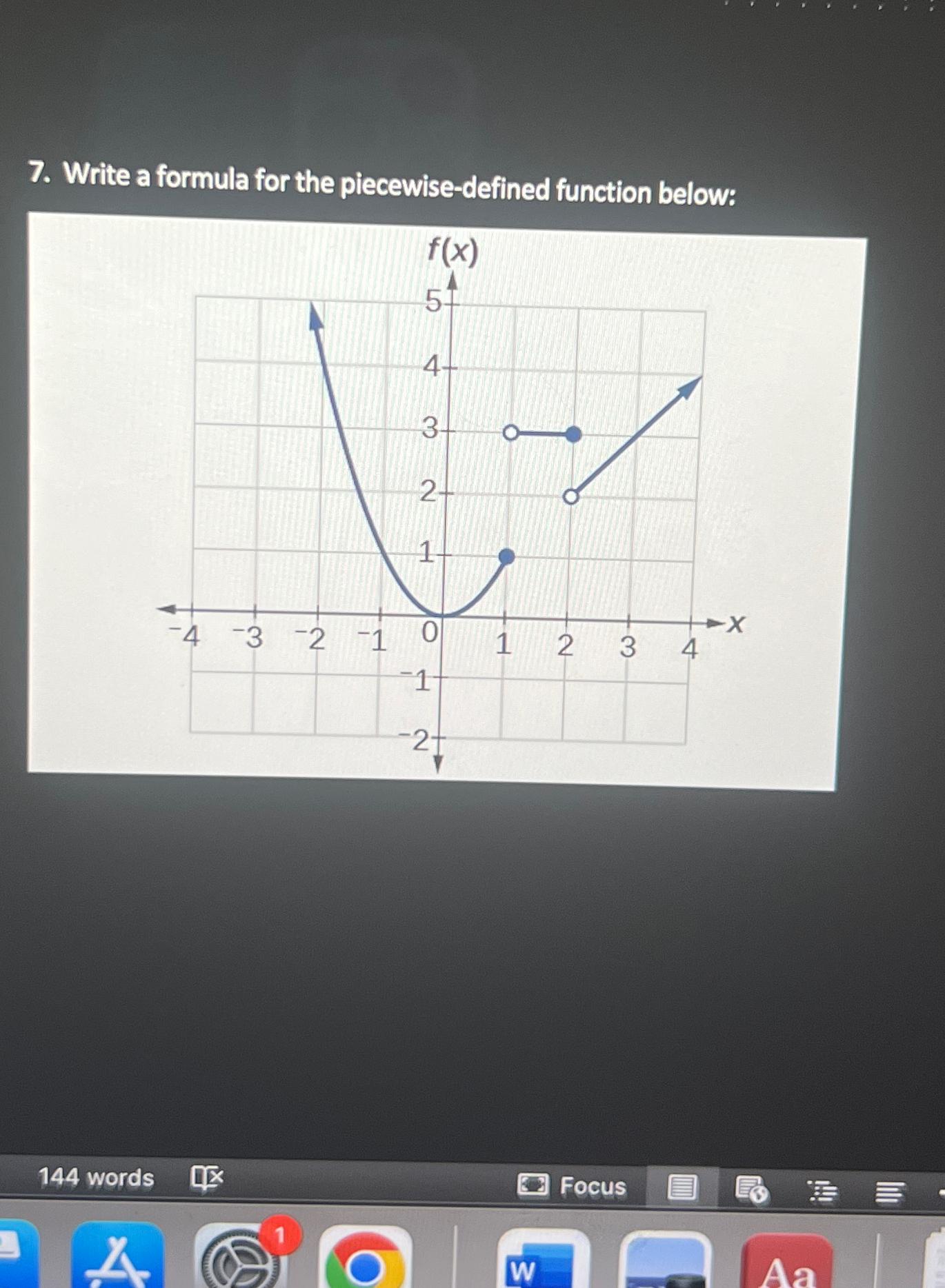 Solved Write A Formula For The Piecewise Defined Function