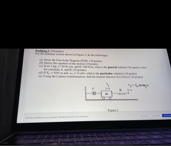 Solved Problem 2: (50 points) For the dynamic system shown | Chegg.com
