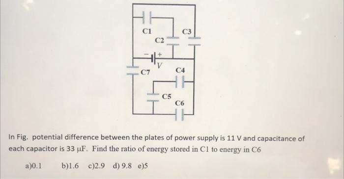 Solved C3 ci C2 C4 C5 C6 In Fig. potential difference | Chegg.com