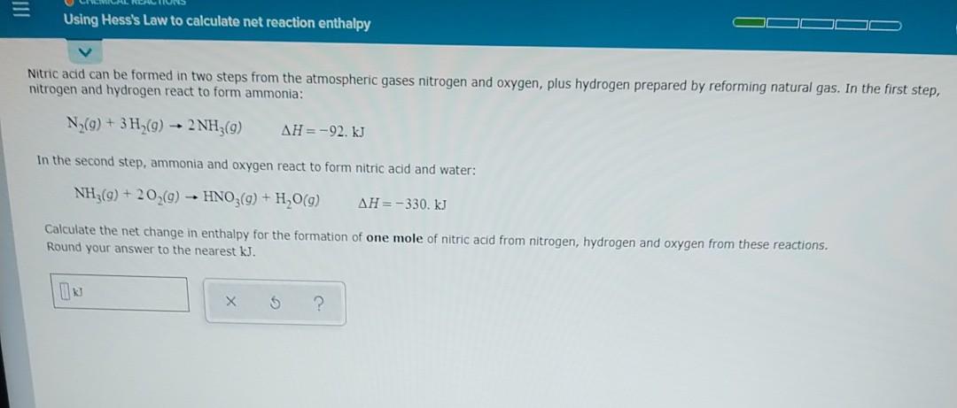 Solved = Using Hess's Law to calculate net reaction enthalpy | Chegg.com