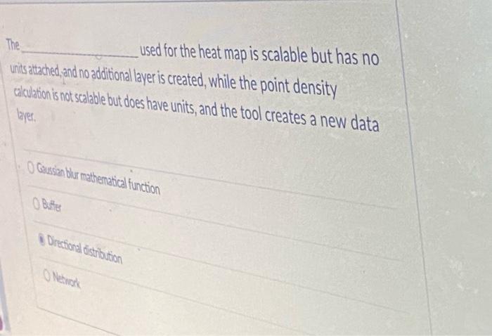 Solved used for the heat map is scalable but has no units | Chegg.com