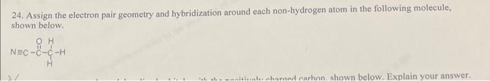 Solved 24. Assign the electron pair geometry and | Chegg.com