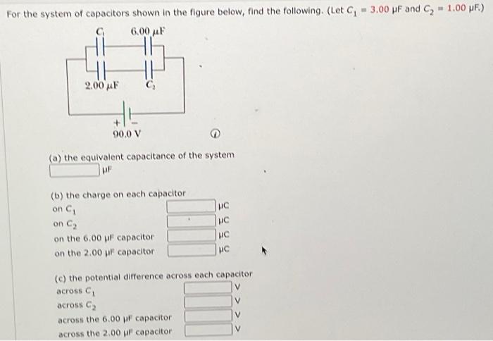 Solved the system of capacitors shown in the figure below, | Chegg.com