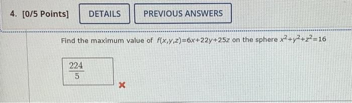 Solved Find the maximum value of f(x,y,z)=6x+22y+25z on the | Chegg.com