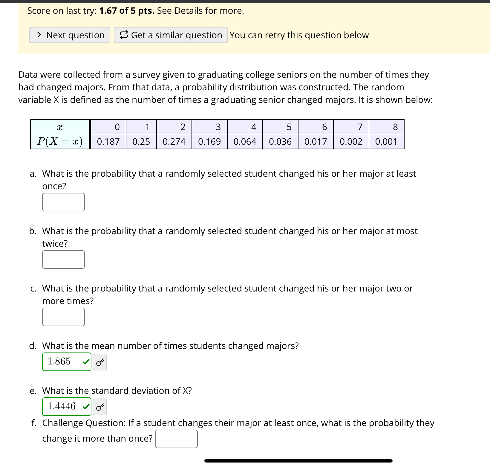 Solved Data Were Collected From A Survey Given To Graduating