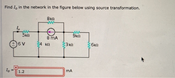 Solved Find I in the network in the figure below using | Chegg.com