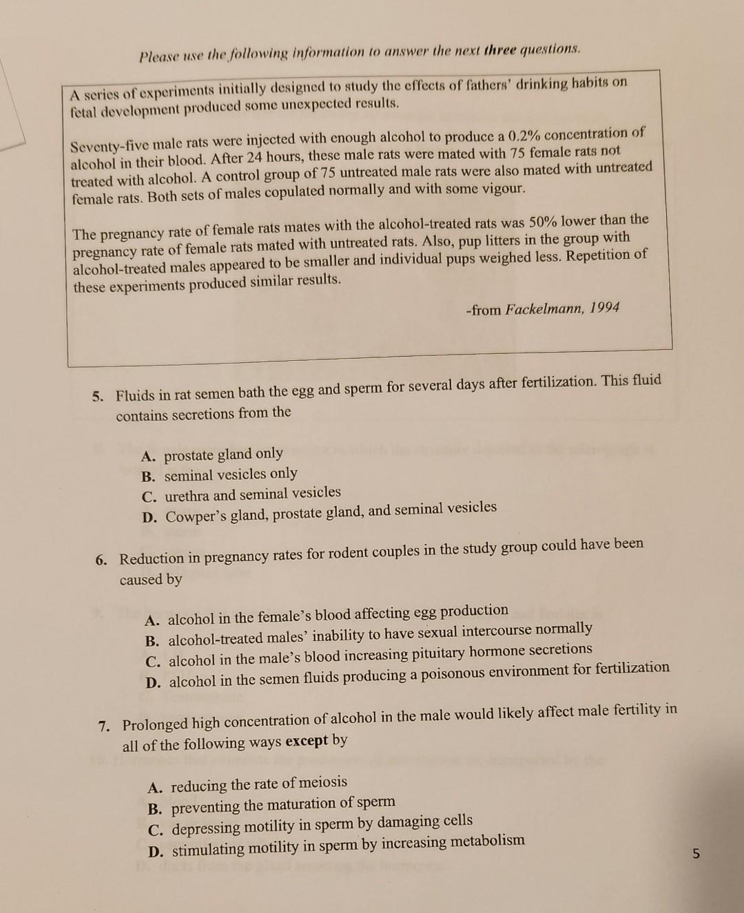 Solved A series of experiments initially designed to study | Chegg.com
