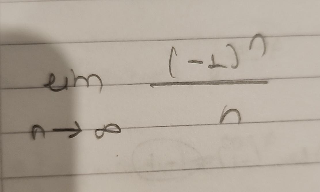 Solved limn→∞(-1)nn | Chegg.com