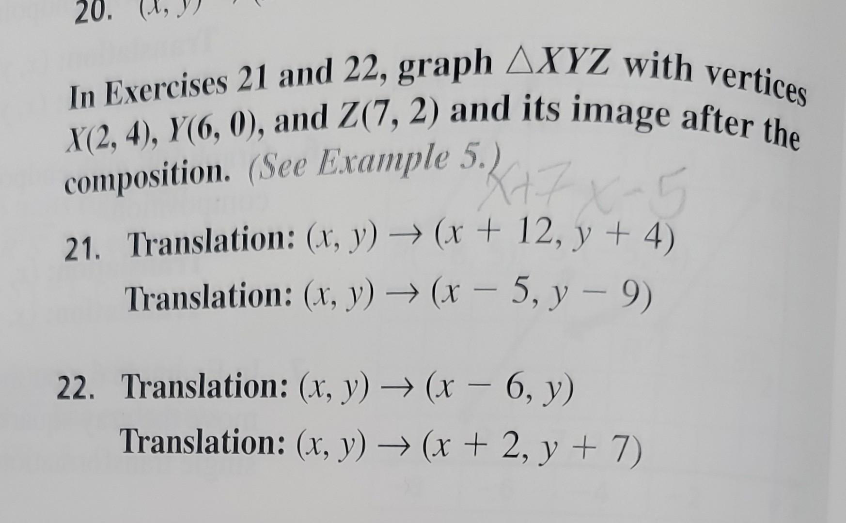 Solved In Exercise 21 and 22 graph XYZ with vertices X (2,4) | Chegg.com