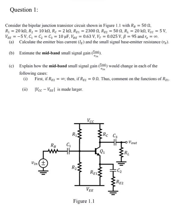 Solved Consider the bipolar junction transistor circuit | Chegg.com