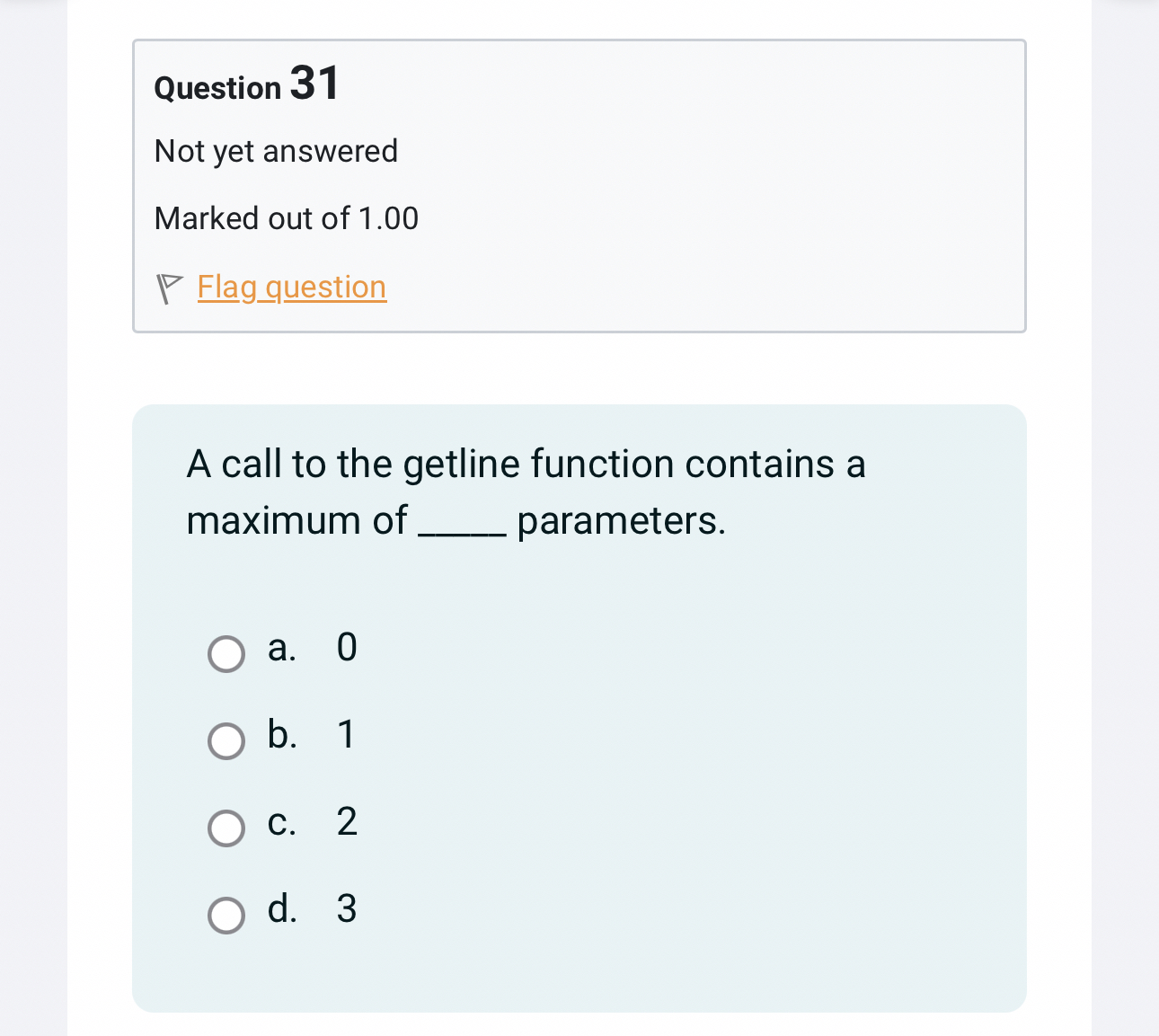 Solved Question 31Not yet answeredMarked out of | Chegg.com Solved Question 31Not yet answeredMarked out of | Chegg.com