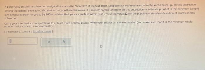 Solved A personalty teat has a subsection designed to assess | Chegg.com