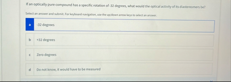 Solved If an optically pure compound has a specific rotation | Chegg.com