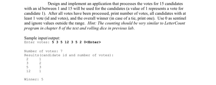 Solved Design and implement an application that processes | Chegg.com