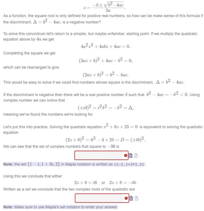 Solved b = √62 4ac 2a As a function, the square root is only | Chegg.com