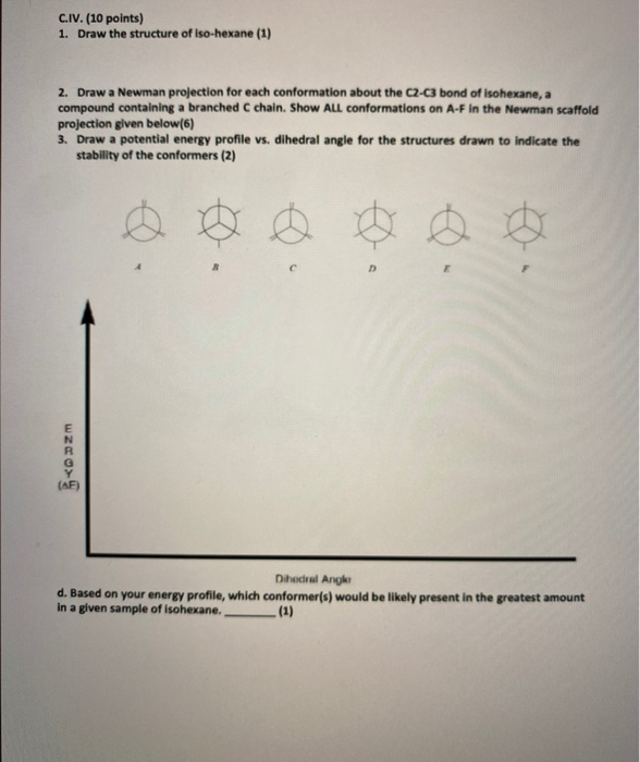 Solved C.IV. (10 points) 1. Draw the structure of Iso-hexane | Chegg.com