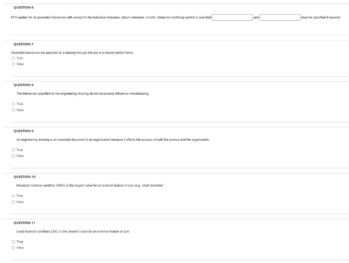 Solved QUESTION 6RFS applies for all geometric tolerances | Chegg.com