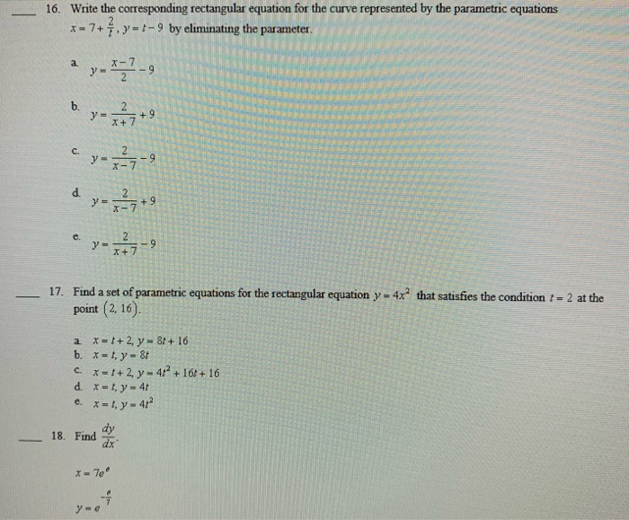 Solved Write the corresponding rectangular equation for the | Chegg.com