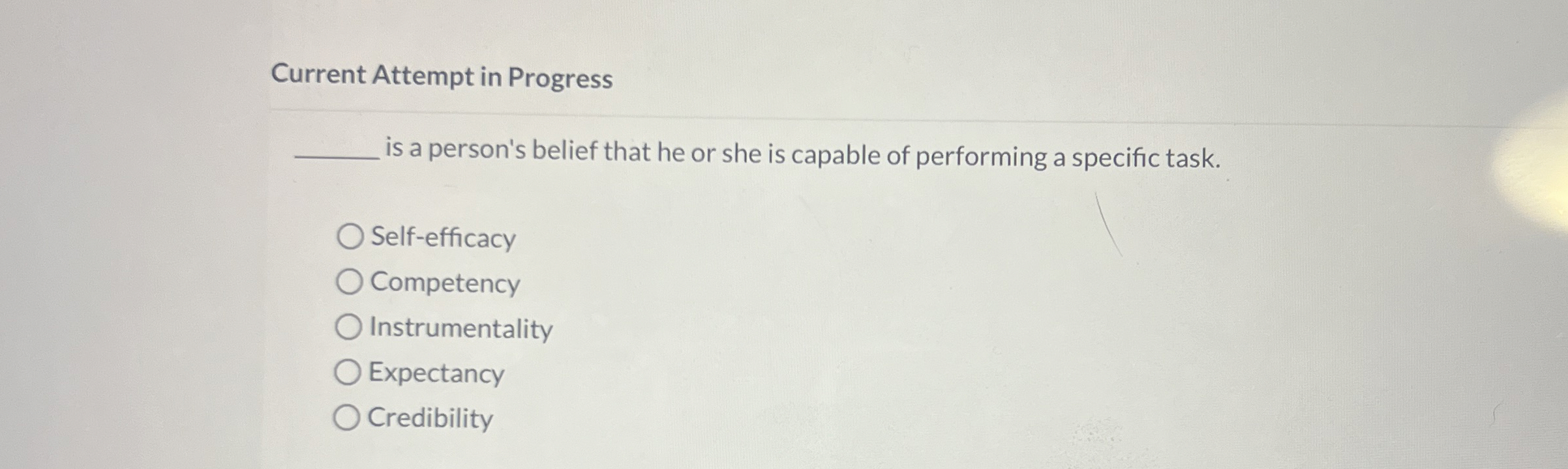 Solved Current Attempt in Progressis a person's belief that | Chegg.com