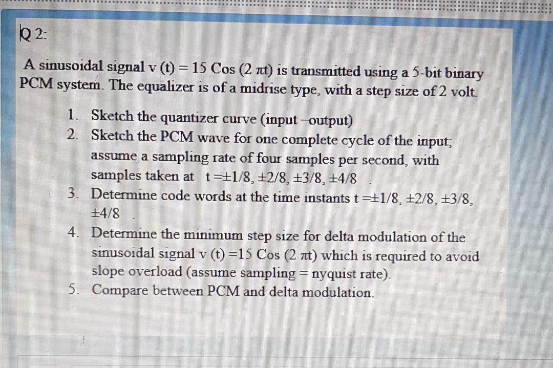 Solved 12: A sinusoidal signal v (t) = 15 Cos (2 nt) is | Chegg.com