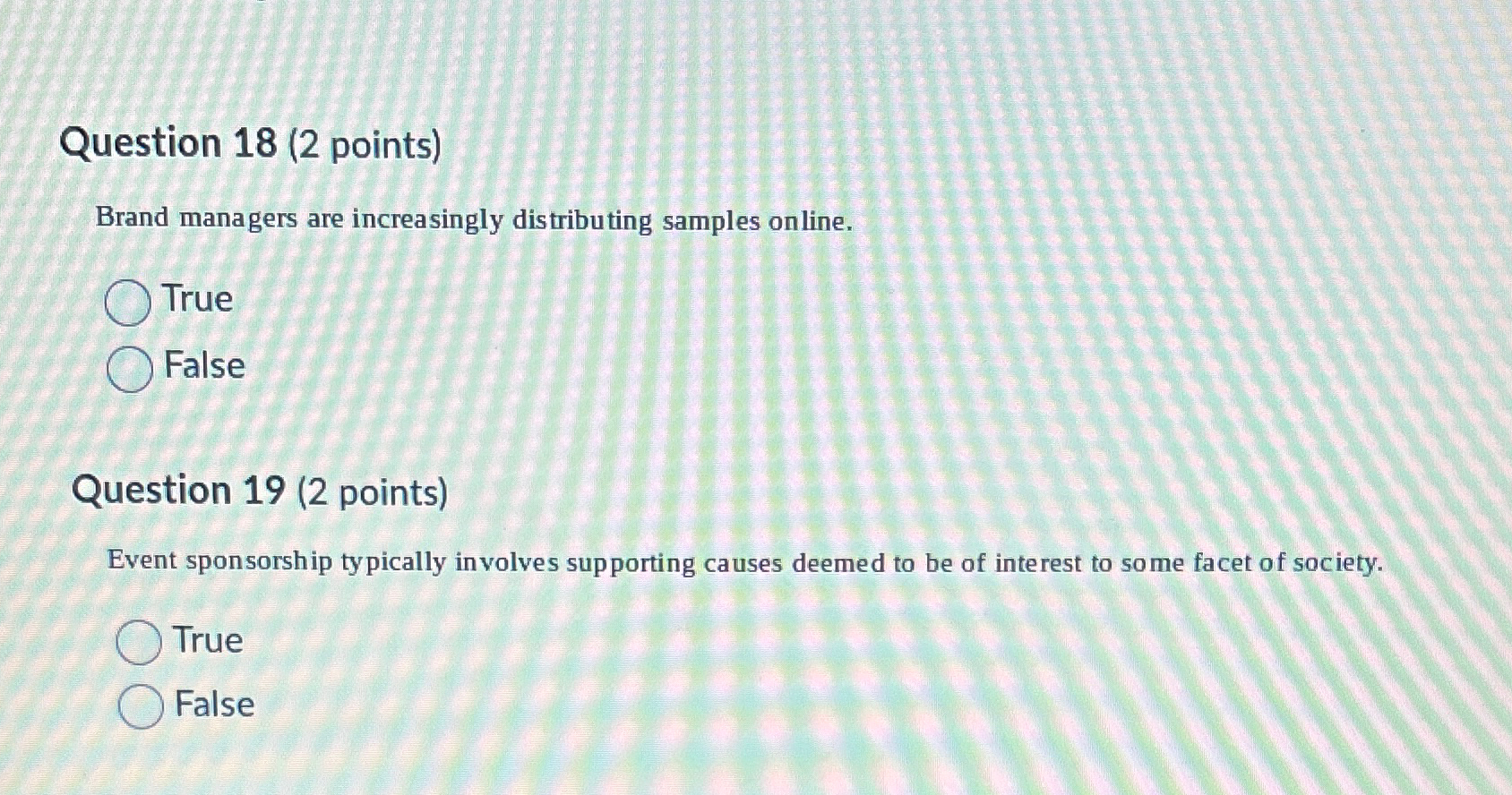 Solved Question 18 (2 ﻿points)Brand managers are | Chegg.com