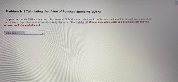 Solved Problem 1-11 Calculating the value of Reduced | Chegg.com