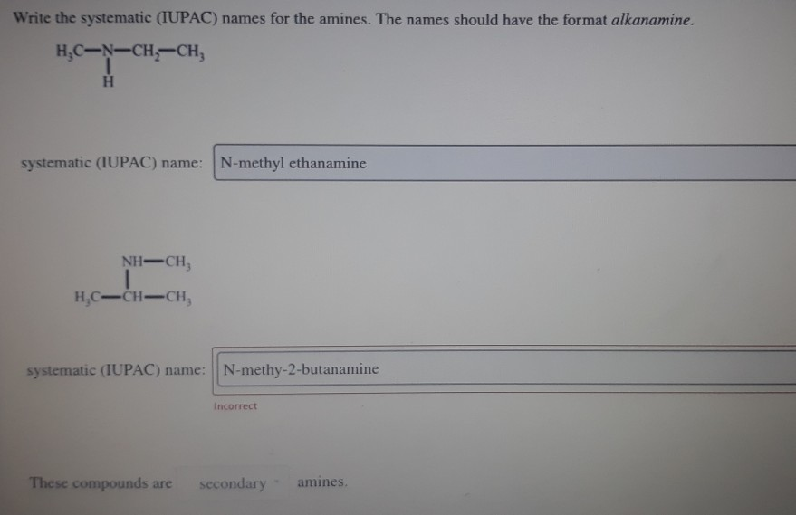 Solved Write the systematic (IUPAC) names for the amines. | Chegg.com