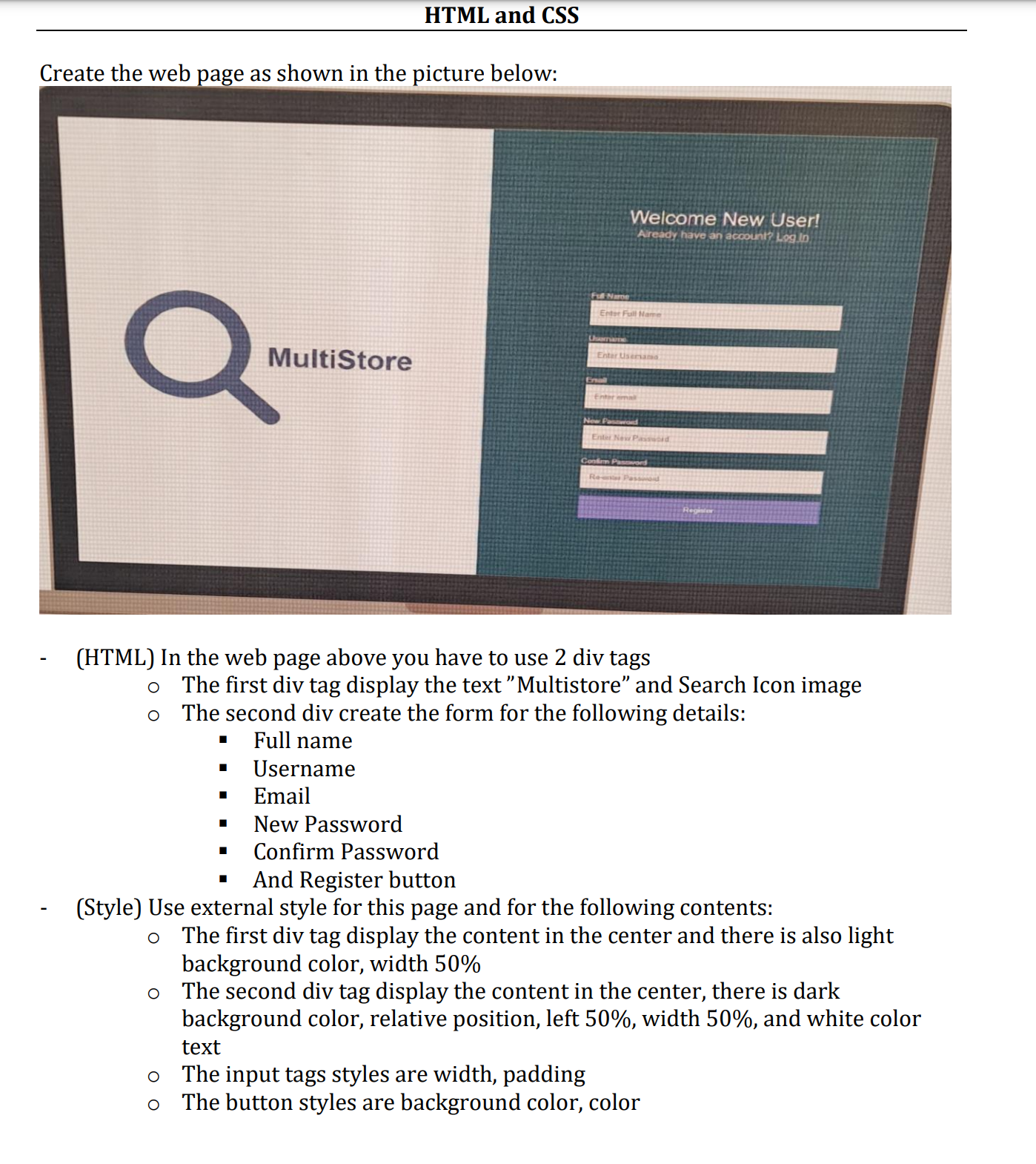 Solved Note: Please apply the same style as shown in the | Chegg.com
