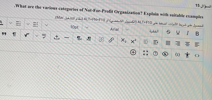 Solved What are the various categories of Not-For-Profit | Chegg.com
