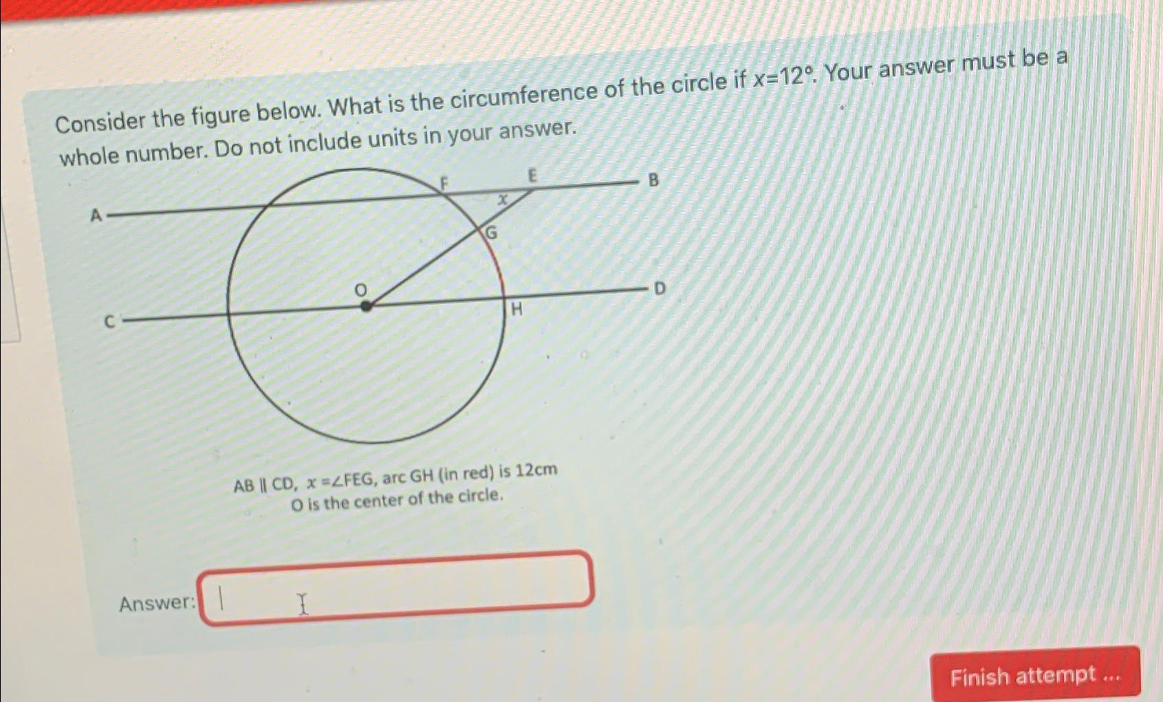 Solved Consider the figure below. What is the circumference | Chegg.com
