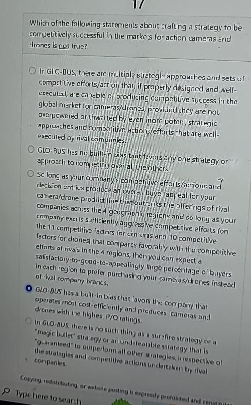 Solved Which of the following statements about crafting a | Chegg.com