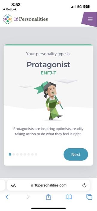 This is my personality test assignment at last and | Chegg.com