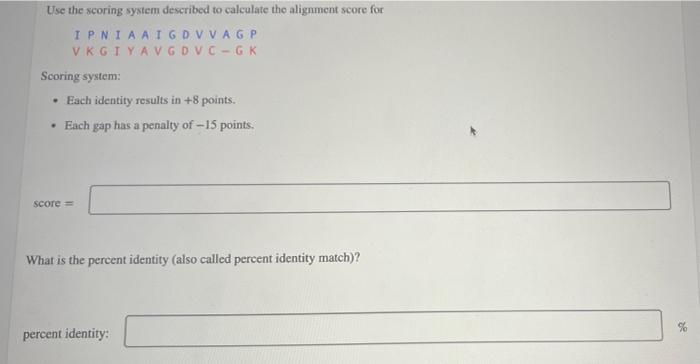Solved Use the scoring system described to calculate the | Chegg.com
