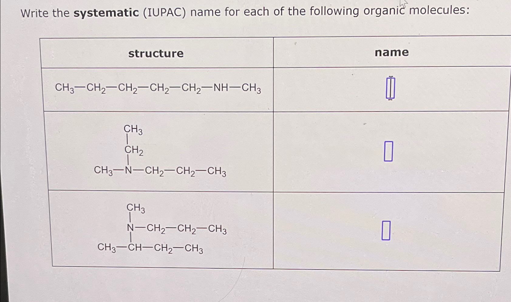 Solved 10.8 ﻿Write the systematic (IUPAC) ﻿name for each of | Chegg.com