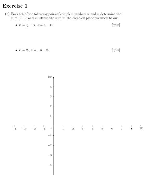 Solved (a) For each of the following pairs of complex | Chegg.com