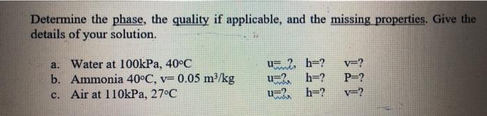 Solved Determine the phase, the quality if applicable, and | Chegg.com